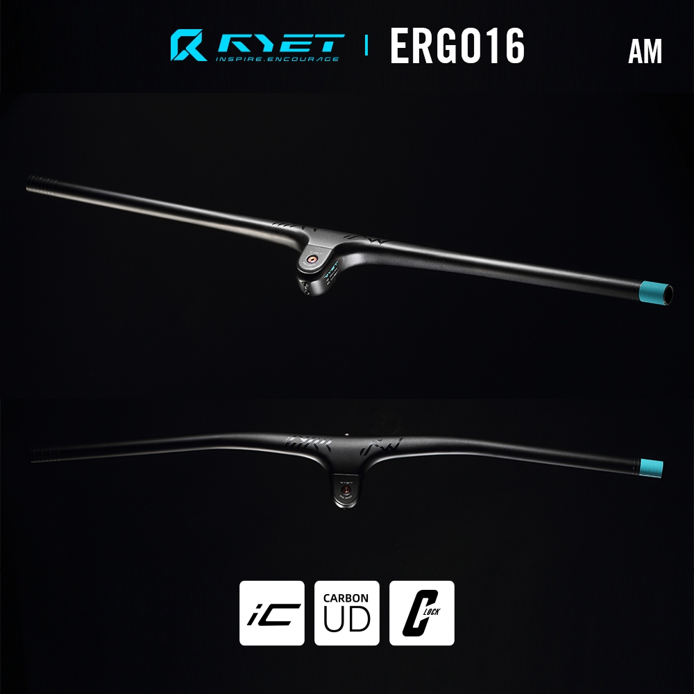 Ryet คาร์บอนเต็ม MTB แบบบูรณาการ Handlebar Rise 810 มม.-7 องศา UD Matte ...