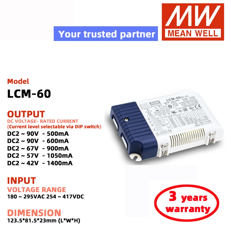 Mean WELL LCM-60 LCM-60DA แหล่งจ่ายไฟไดร์เวอร์ LED MEANWELL Switching ...