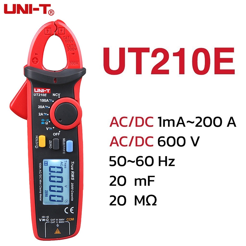 UNI-T 210E UT210D คลิปแอมป์ AC DC แคล้มป์มิเตอร์ ดิจิตอล กิ๊ปแอมป์ ...