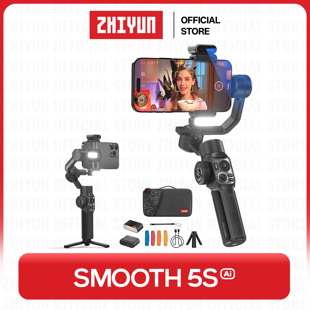 ZHIYUN Smooth 5S AI ไม้กันสั่น - ไม้กันสั่นสำหรับสมาร์ทโฟน Smartphone Gimbal Stabilizer | Shopee ...