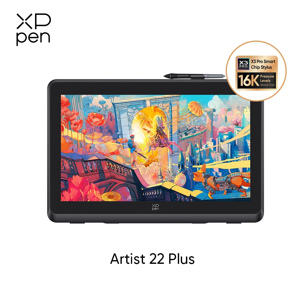 XPPen Artist 22 Plus แท็บเล็ตกราฟิกแท็บเล็ต 16K ระดับความดัน X3 Pro ...