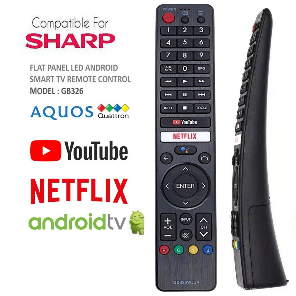 Remote รีโมททีวี SHARP LED/Android Smart TV GB326WJSA รีโมท - Netflix ...