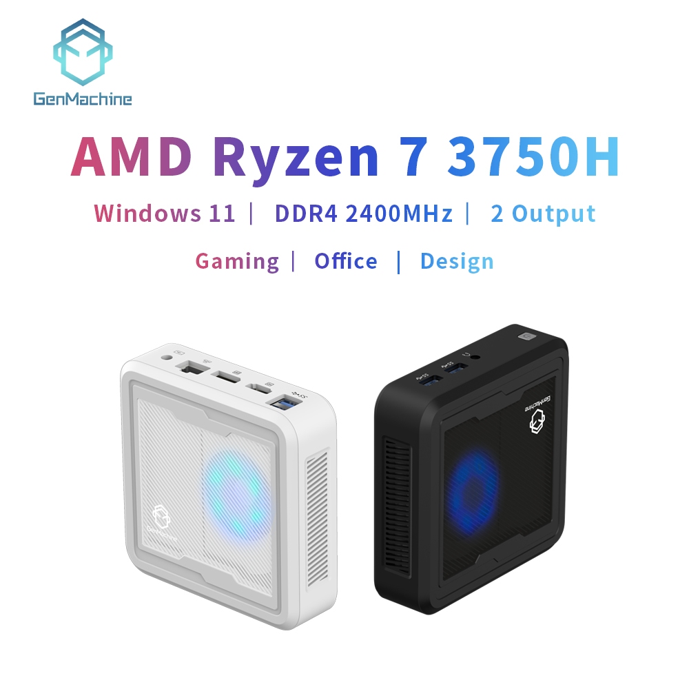 GenMachine Mini PC ใหม่ AMD Ryzen 7 3750H Macaron โคมไฟ Mini PC ...