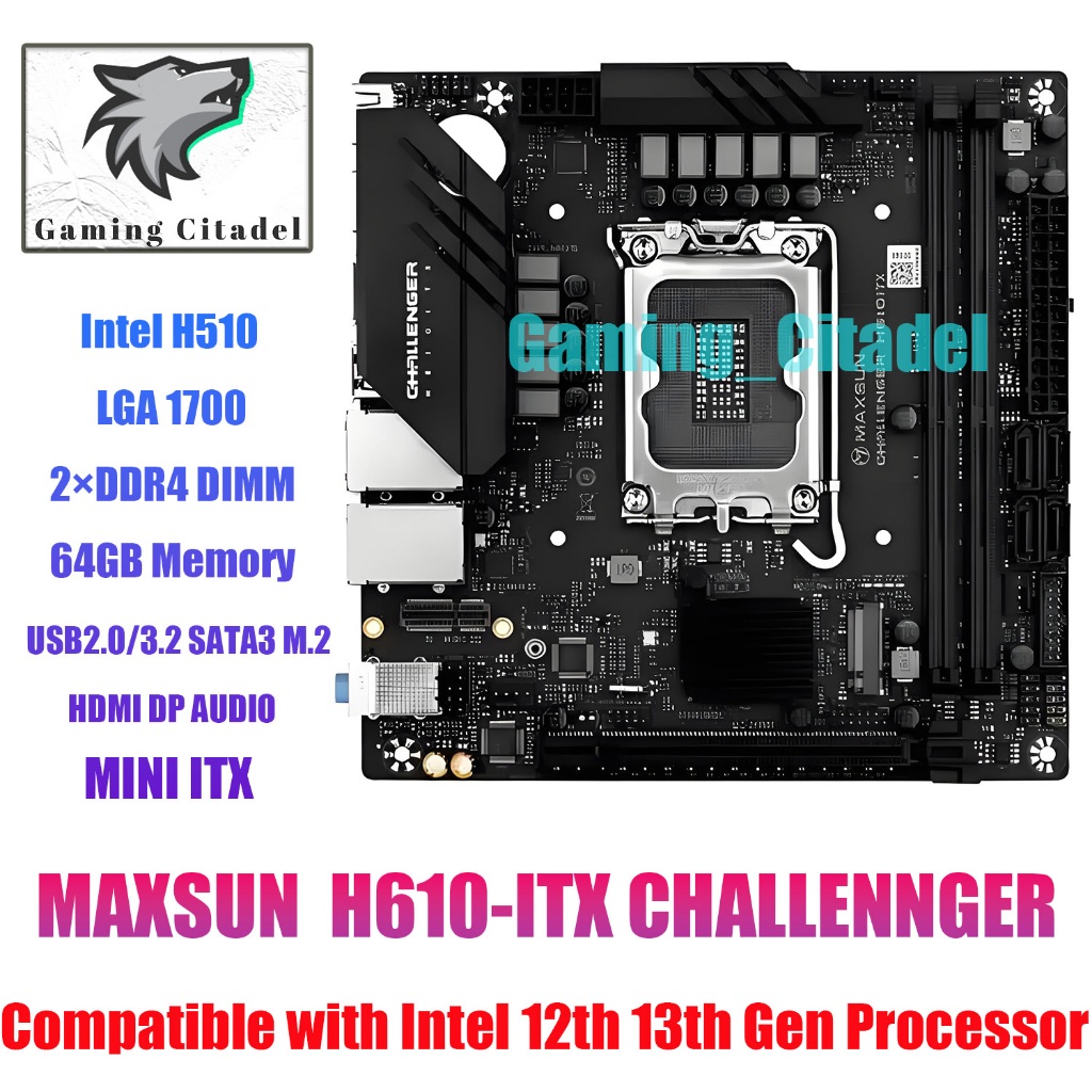 ใช้ MAXSUN H610 ITX CHALLENGER 1700 DDR4 MINI ITX เมนบอร์ดใช้งานร่วมกับ Intel 12th 13th เมนบอร์ด ...