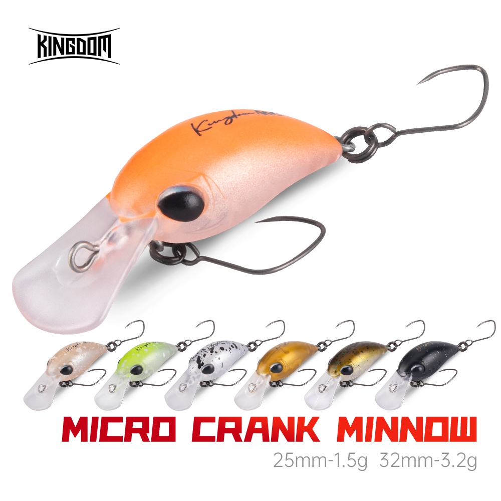 Kingdom Micro Crank Minnow Fishing Lure 1.5g/25mm 3.2g/32mm Floating ...