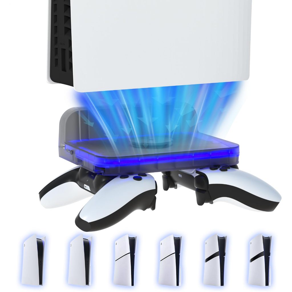 Ps5 Wall mount สําหรับ ps5 ทุกรุ่น, ps5 อุปกรณ์เสริมขาตั้งพร้อมไฟ RGB ...
