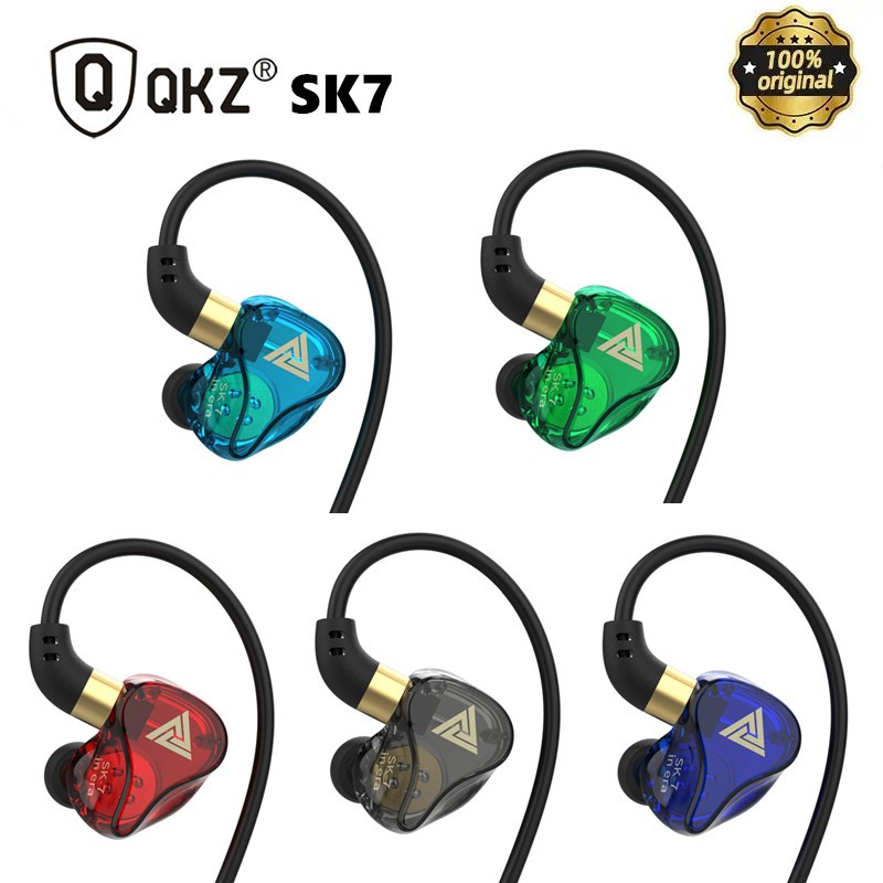 QKZ SK7 Dual Driver หูฟังสเตอริโอเบสกีฬาชุดหูฟัง HIFI Monitor หูฟังพร้อมไมโครโฟน | Shopee Thailand