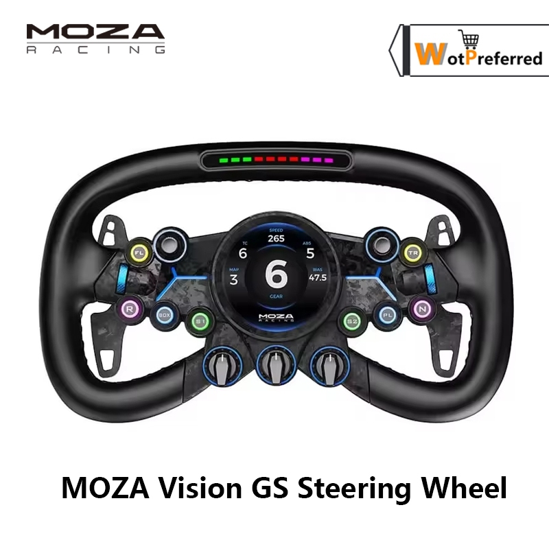 MOZA Vision GS MZ-RS064 พวงมาลัย MOZA VGS พวงมาลัย Racing อุปกรณ์เกมจําลอง 2.85 นิ้ว HD จอสัมผัส ...
