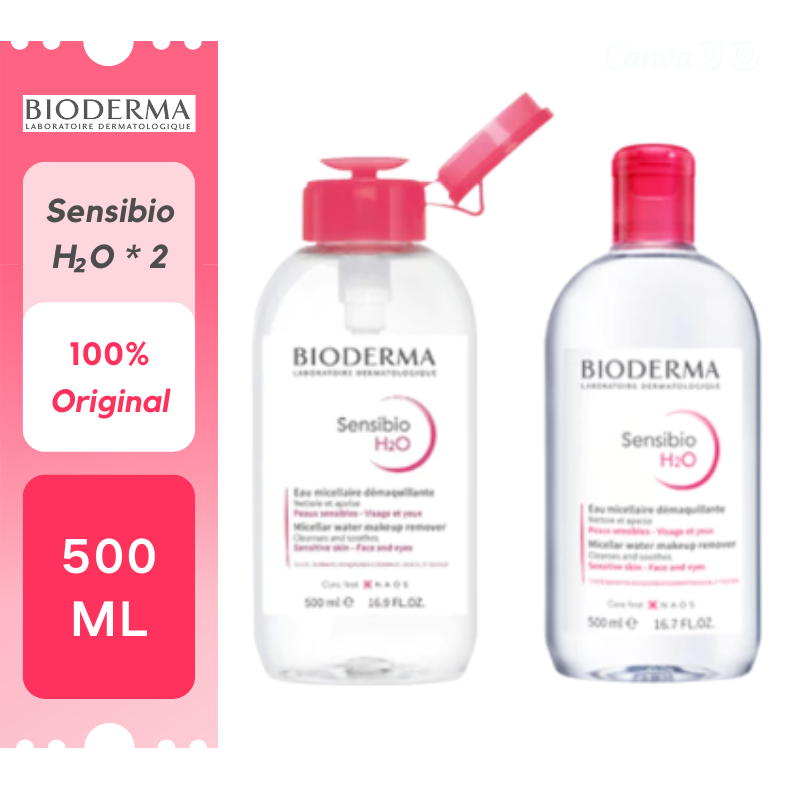 Bioderma Sensibio H2O Make-Up Removing Solution Sensitive Skin 500ml/500ml ปั๊ม (EXP:01/2027 ...
