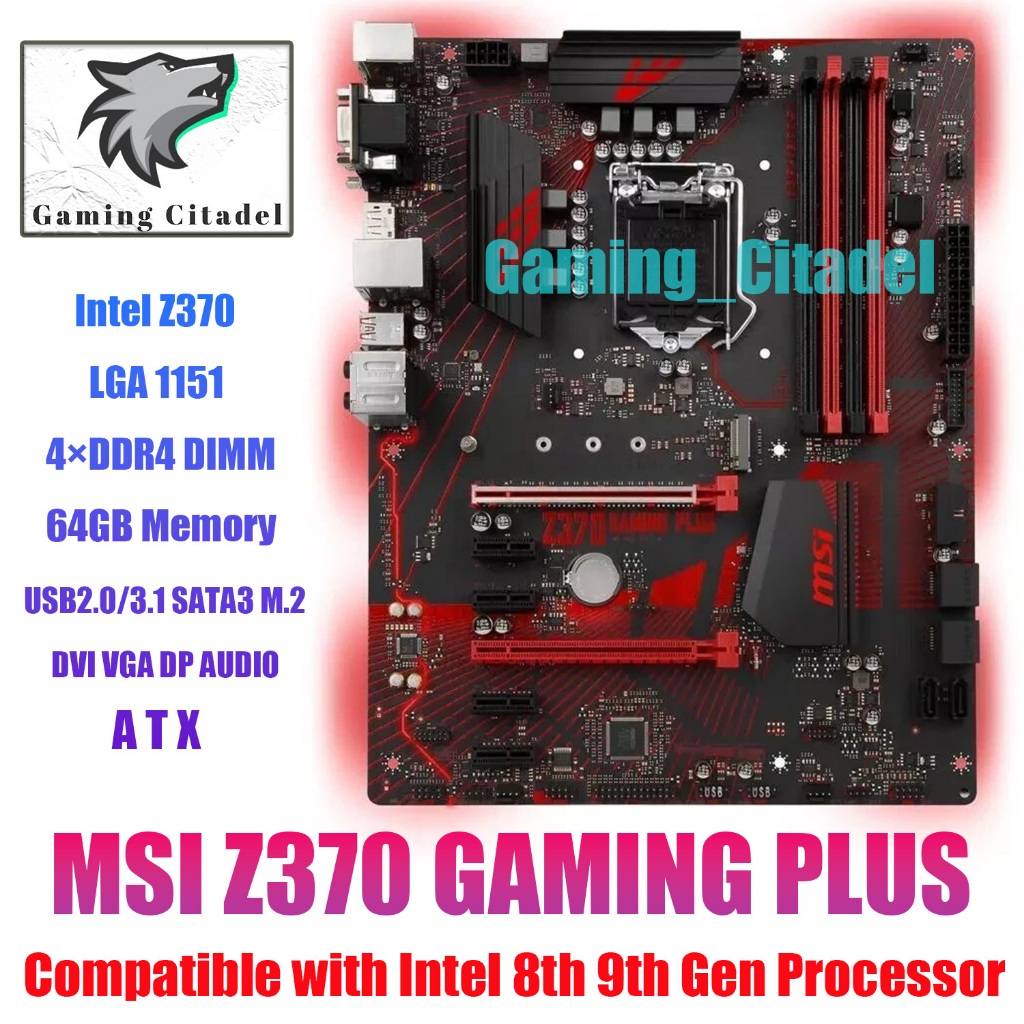 ใช้เมนบอร์ด MSI Z370 GAMING PLUS DDR4 ATX เข้ากันได้กับโปรเซสเซอร์ ...