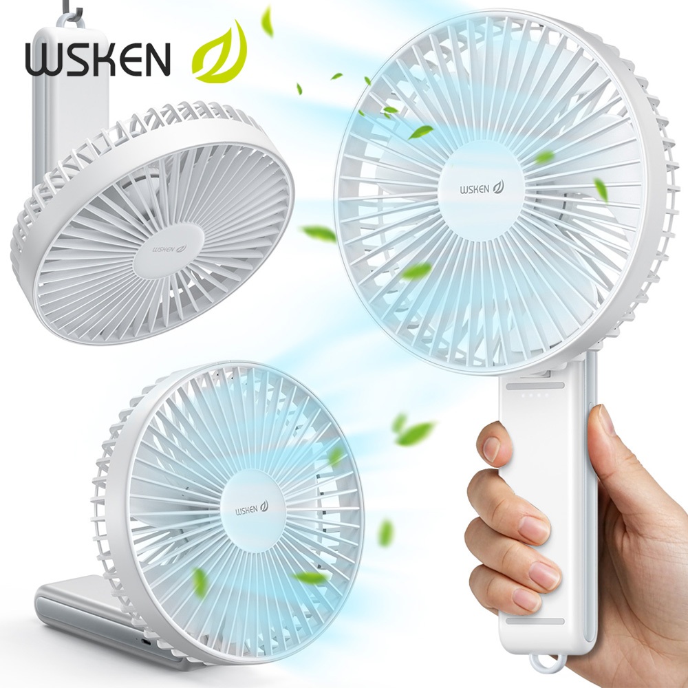 WSKEN พัดลมมือถือแบบพกพา - เงียบเป็นพิเศษ 180° พับได้ เวลาระบายความร้อนสูงสุด 20 ชั่วโมง ...