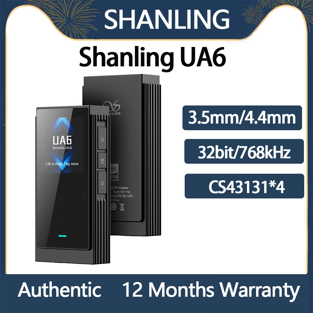 SHANLING UA6 HIFI แบบพกพา USB DAC หูฟัง Amplifer พร้อมแบตเตอรี่ 220mAh 4 x CS43131 DACs เสียง Hi ...