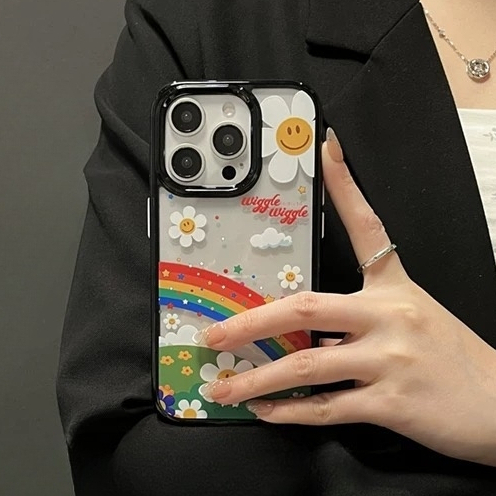 【Rounded edges/Space series/Transparent acrylic hard case/smiley】เคส ...