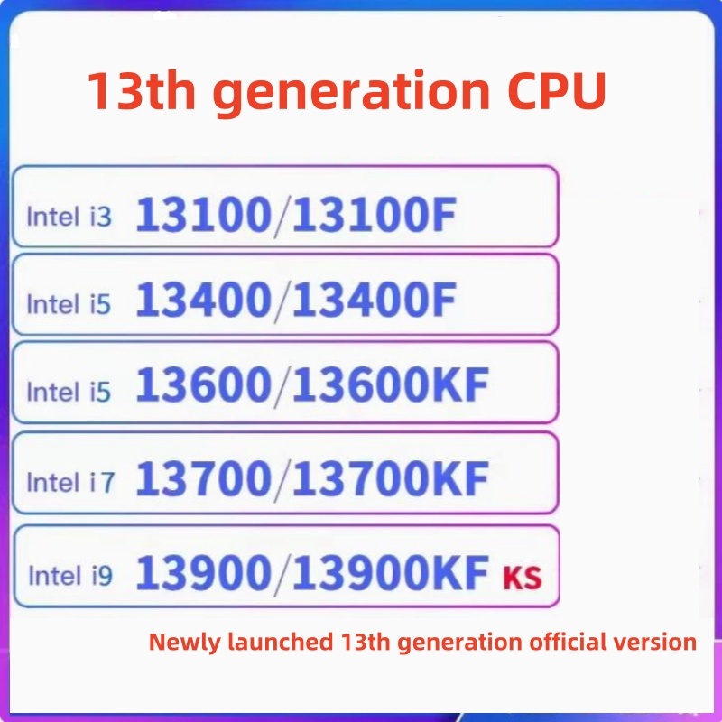 Intel โปรเซสเซอร์รุ่นที่ 13 i3 i5 i7 i9 13400 13400F 13500 13490f 13790F 13100F 13100T CPU มือ ...
