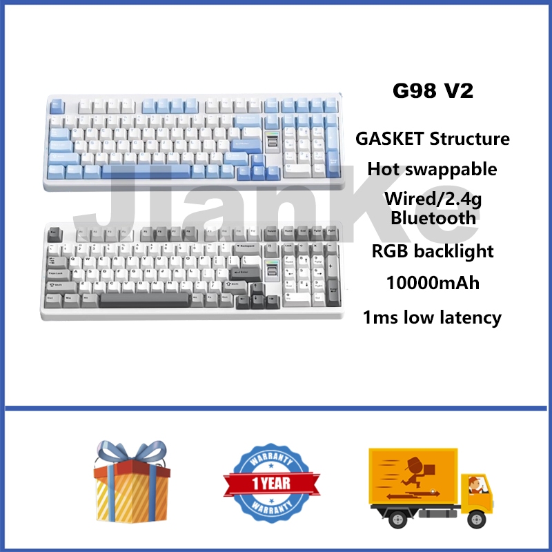 MCHOSE G98 V2 คีย์บอร์ดไร้สาย 98% Hot swappable RGB GASKET คีย์บอร์ดเกมที่กําหนดเองพร้อมลูกบิด ...