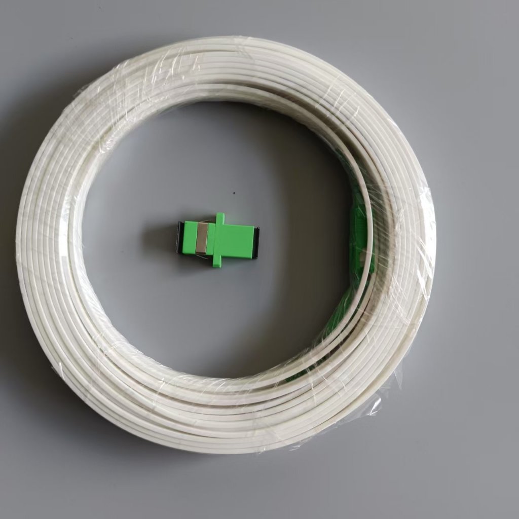 20M SC APC-SC APC LSZH G657A2 Indoor Pre-connectorized Fiber Optic Drop Cable พร้อมอะแดปเตอร์ ...