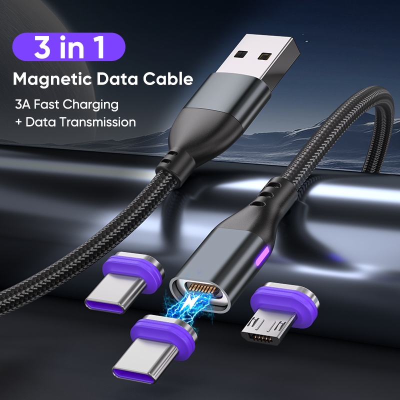 สายชาร์จแม่เหล็ก USB 16Pin ใหม่, QC3.0-QC4.0, 27W 3A Fast Charge Date Cable, 1 เมตร/2 เมตร ...