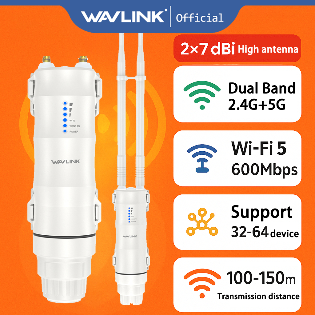 Wavlink AC600 1000mW High Power Outdoor Omni-directional Access Point ...