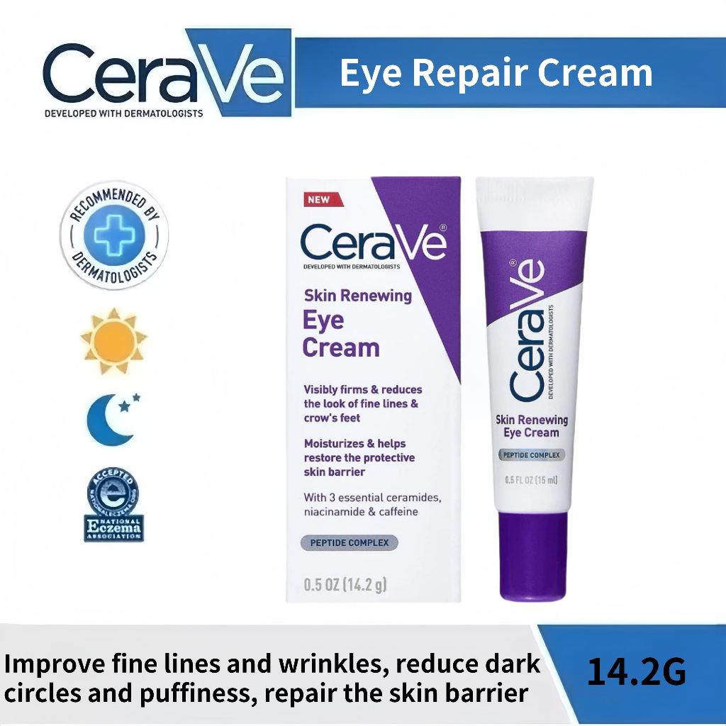 Cerave ครีมบํารุงรอบดวงตา CeraVe Eye Repair Cream 14 มล. / พร้อมส่ง CeraVe Skin Renewing Eye ...
