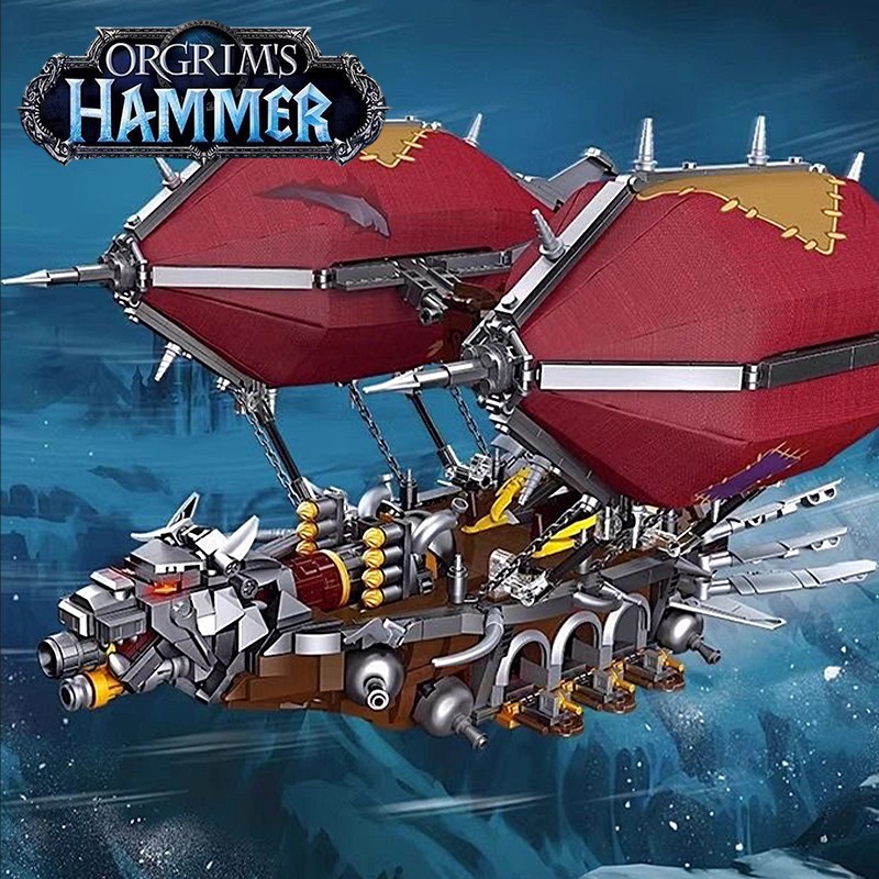 ชุดบล็อกตัวต่อค้อนของ Orgrim 596 ชิ้น Air Gunship Airship Building ...
