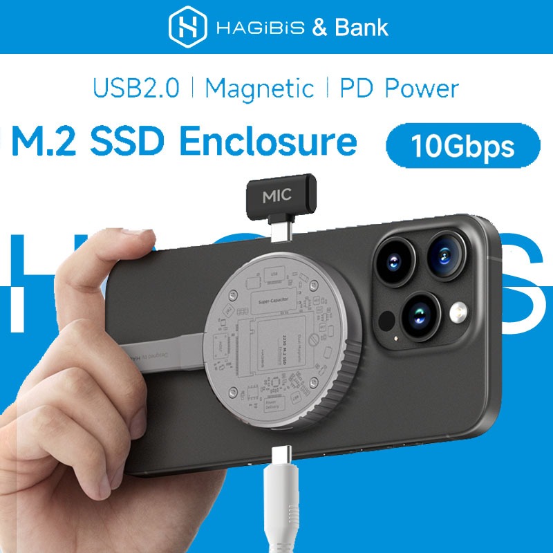 Hagibis Magnetic M.2 2230 NVMe SSD Enclosure พร้อม Mag ProRes USB C 3.2 ...