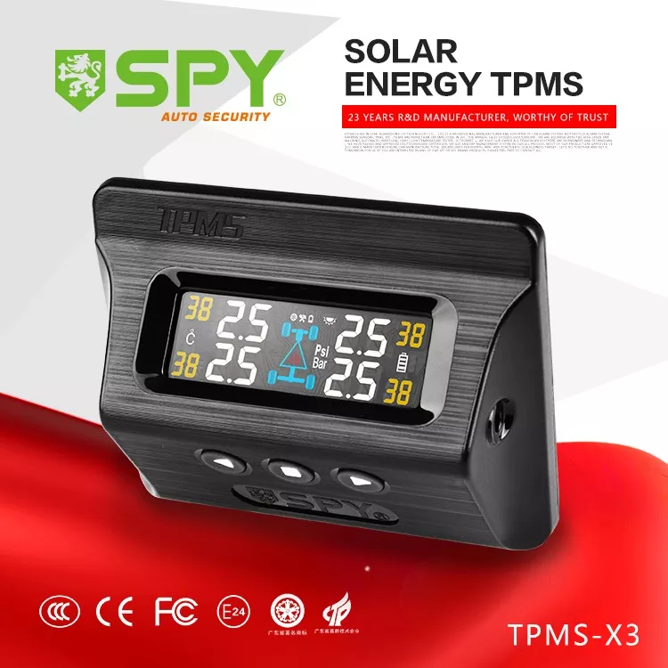 SPY TPMS-X3 พลังงานแสงอาทิตย์ TPMS ระบบตรวจสอบความดันยางรถยนต์ความดัน ...