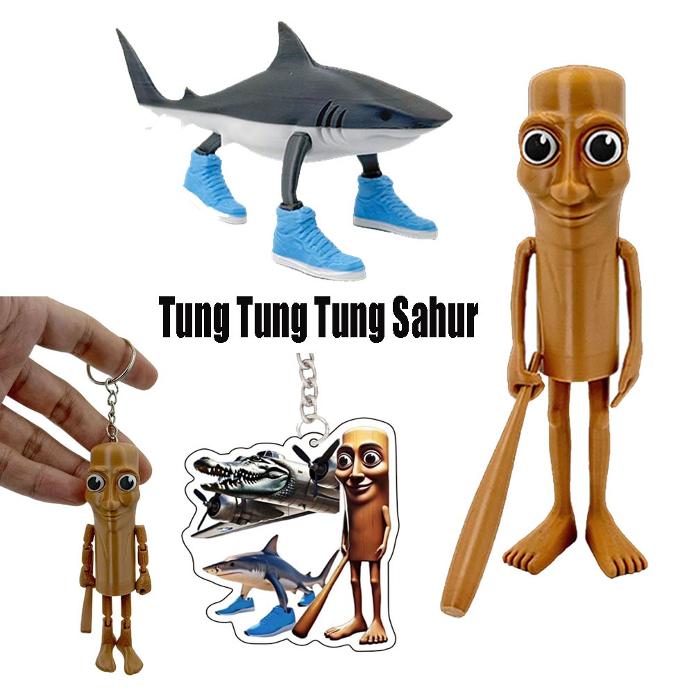 Tung Tung Sahur 3D การพิมพ์ของเล่น Trralero Tralala Action Figurines ...