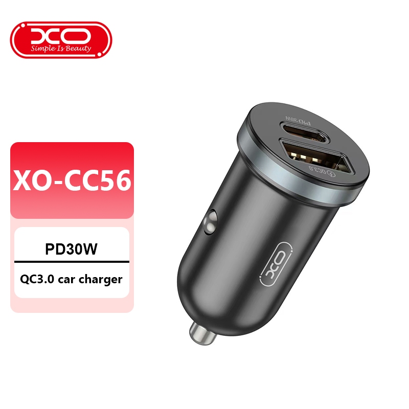 XO-CC56 เครื่องชาร์จ ที่รวดเร็วในรถ ชาร์จ 30 W อย่างรวดเร็ว รองรับยูเอสบี+ชนิดลบ c ปากคู่ รับ ...