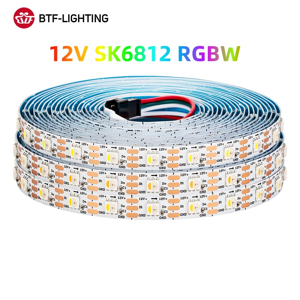 BTF-LIGHTING 12V SK6812 4-in-1 RGBW IC LED light strip 3000K/4000K ...