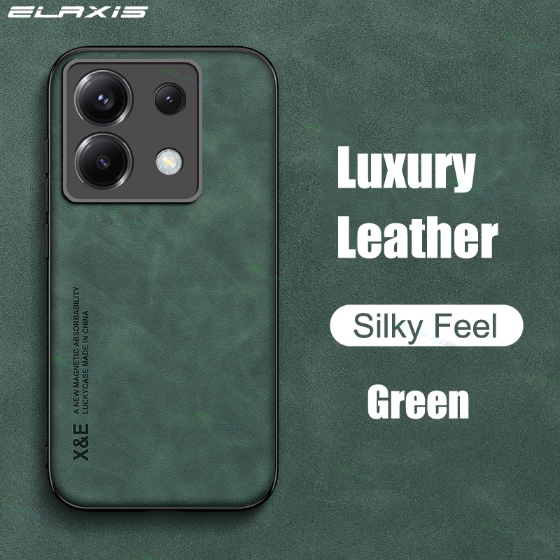 ELAXIS ใช้งานร่วมกับ POCO X6 5G เคสโทรศัพท์หรูหราแม่เหล็กผิวรู้สึกหนังนุ่ม TPU ฝาหลัง ES016 ...
