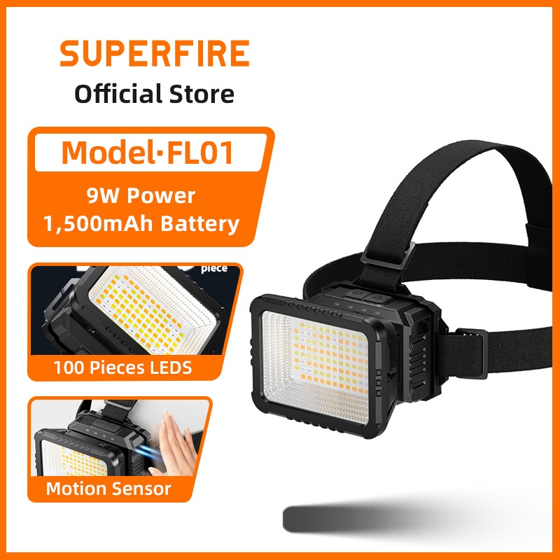 SUPERFIRE FL01 9W ไฟหน้าแบบเหนี่ยวนําฟลัดไลท์ขนาดใหญ่ Multi-gear ไฟ ...