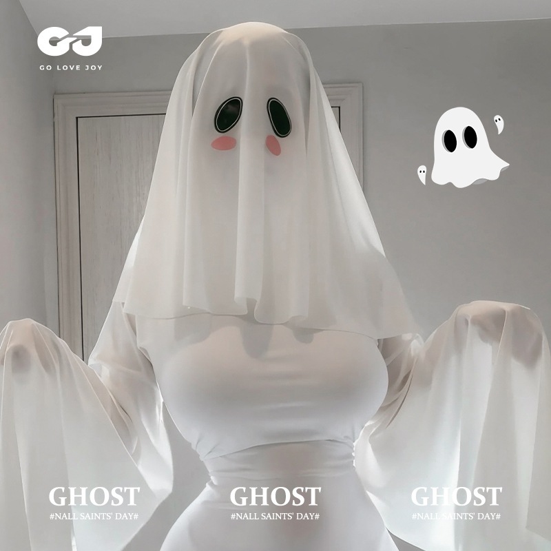 Conservative Ghost Girl cos Mask Ghost Headgear ฮาโลวีนเครื่องแต่งกาย ...