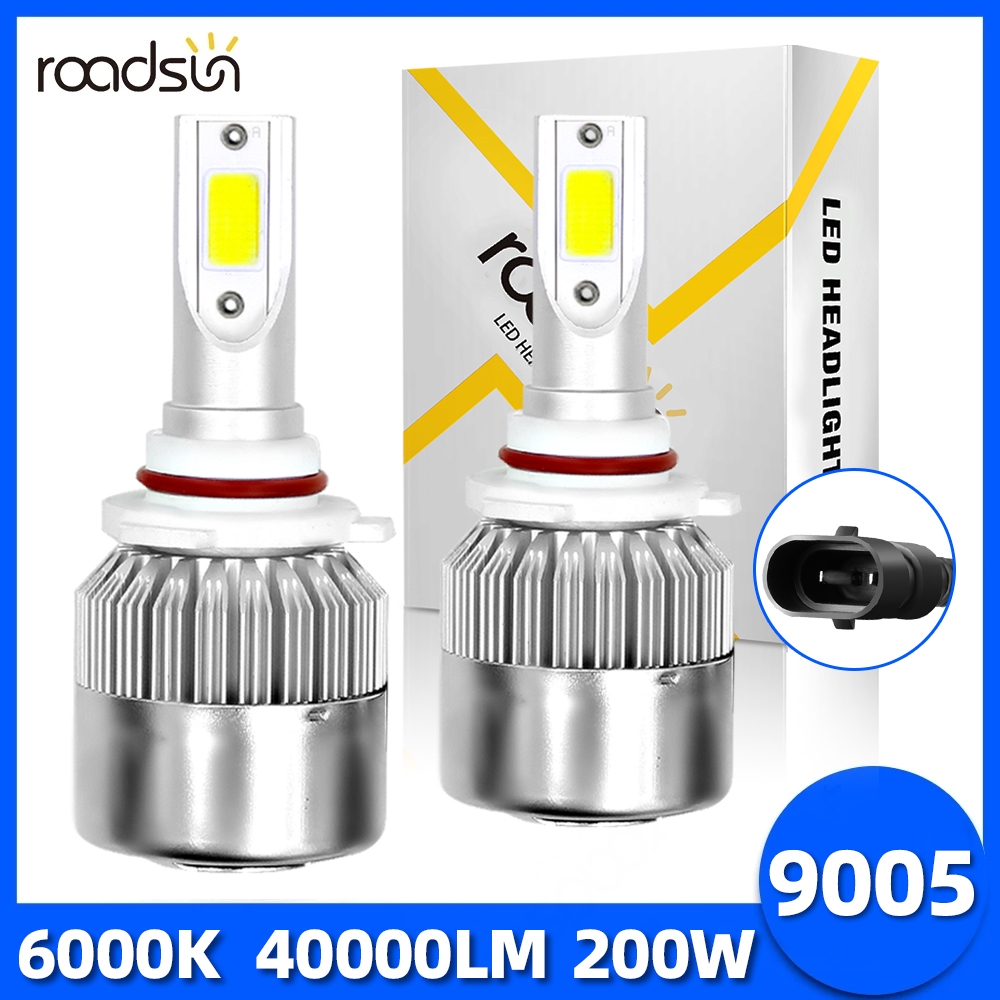 Roadsun 2 ชิ้น 9005 หลอดไฟ Led ไฟหน้ารถ HB3 H10 200 วัตต์ 40000LM Plug And Play High Beam Low ...