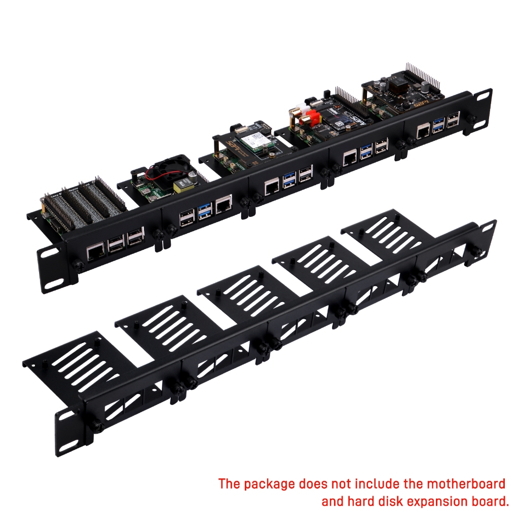 52Pi ที่ถอดออกได้ 1U Rack Mount สําหรับ Raspberry Pi 5/4B/3B + วงเล็บ ...
