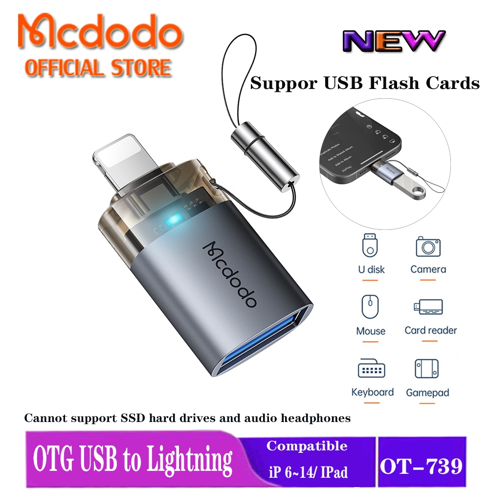Mcdodo สายอะแดปเตอร์ OTG USB to Lightning/USB to Type C สําหรับ iPhone 16 Pro Max 15 14 13 12 11 ...