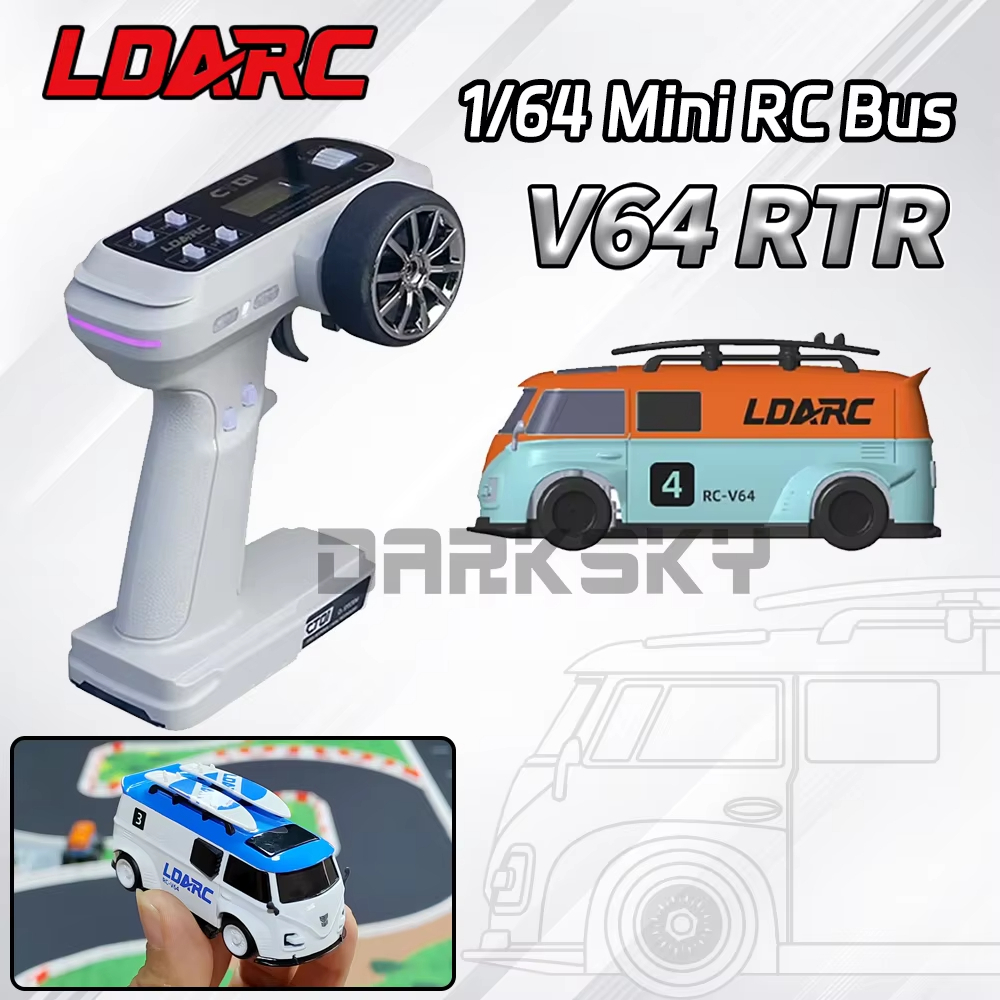 LDARC V64 1/64 MINI RC จําลองไฟฟ้ารีโมทคอนโทรลรุ่นรถโต๊ะรถบัสรถ RTR 2 ...