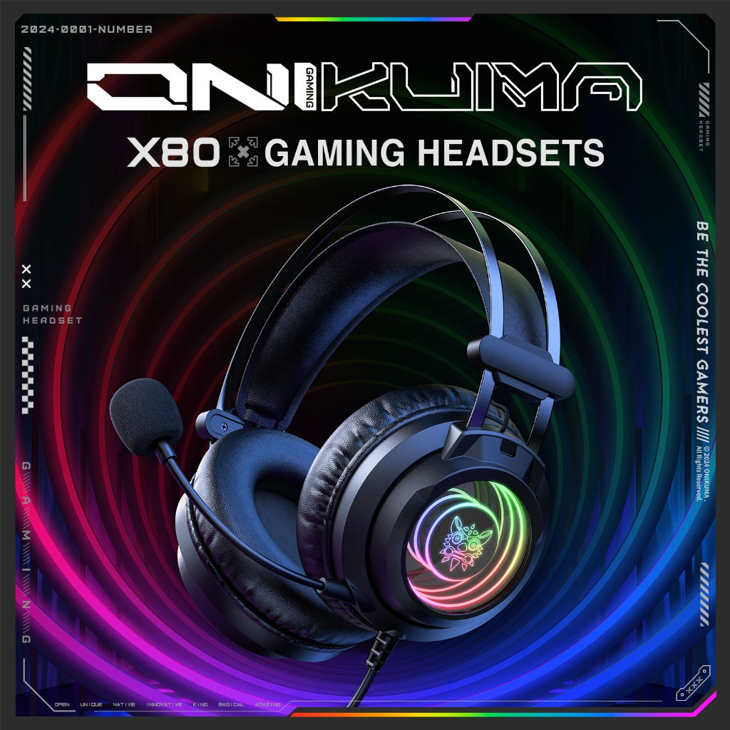ONIKUMA X80 Headset for Gaming ระบบ Visual 7.1 Chroma RGB หูฟังเกมมิ่ง ...