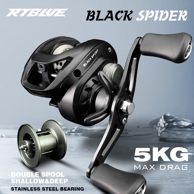 BEARKING สินค้าใหม่ BLACK SPIDER Double Spool Baitcasting Reel รอกตกปลา ...