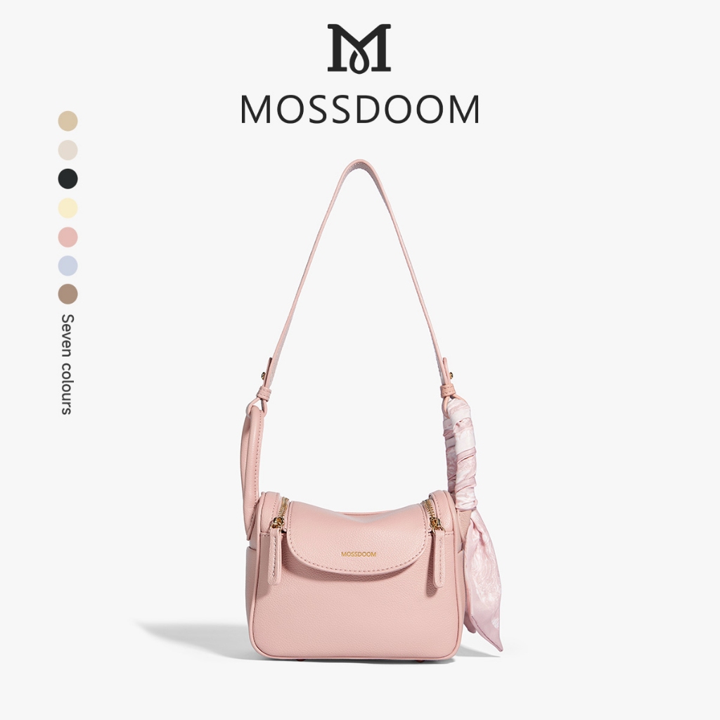 MOSSDOOM Zenith Bag กระเป๋าสะพายไหล่น้ำหนักเบา ซิปรูด2ด้าน เเถมโบว์ ...