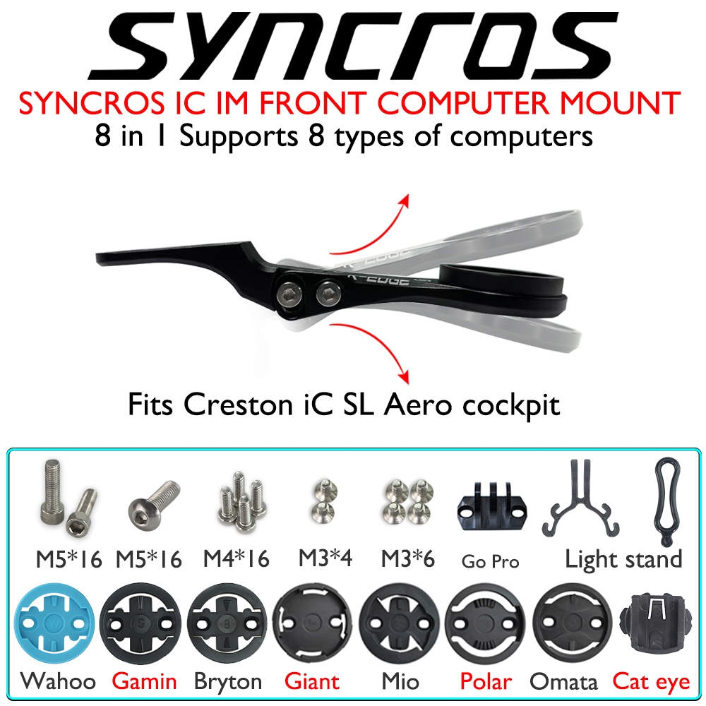 Syncros Bike Computer Mount สําหรับ Creston iC SL Aero Cockpit, ใช้งานร่วมกับ Garmin Wahoo ...