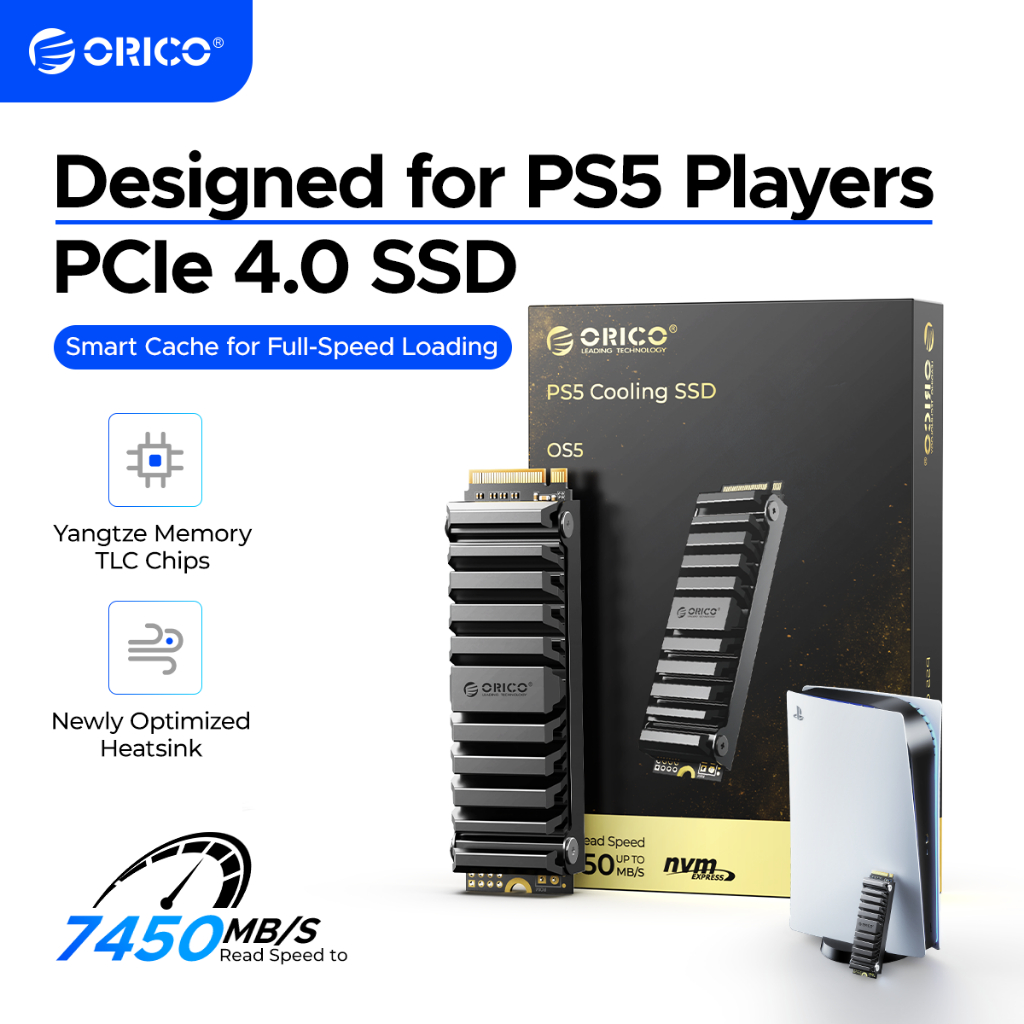 ORICO M2 Solid State Drive SSD Pcie 4.0 1T 2T Applicable to PS5 Gaming Console（ORICO OS5 ...