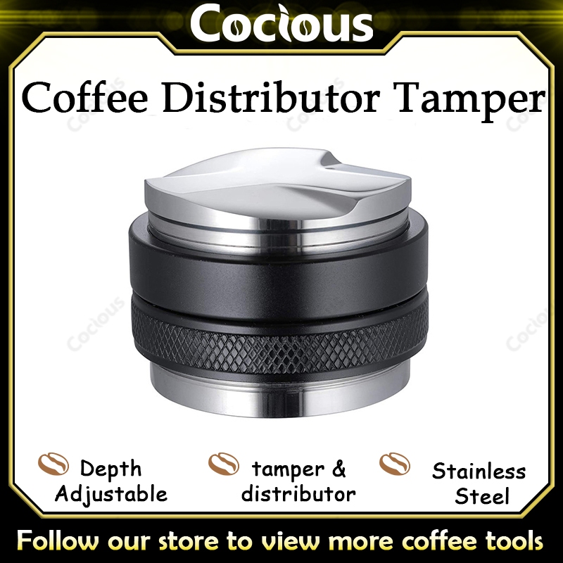 Cocious 51/53/58MM จําหน่ายกาแฟ Tamper Dual-Head Coffee Leveler ปรับ ...