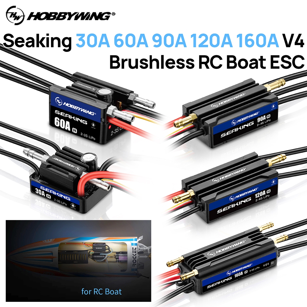 HOBBYWING Seaking Brushless ESC เรือ Sensorless ESC 30A 60A 90A 120A ...