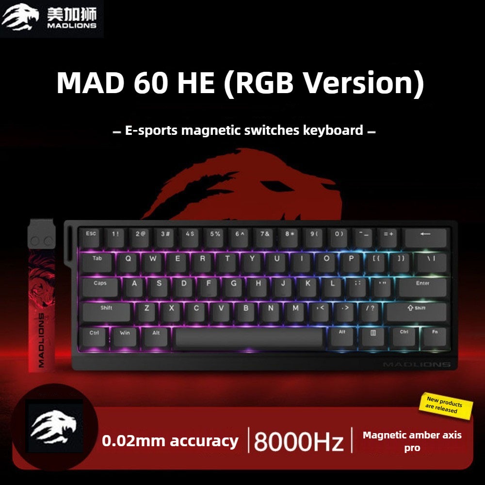 MADLIONS MAD 60/68HE Eesports Magnetic axis keyboard low latency full key hot swappable RGB ...