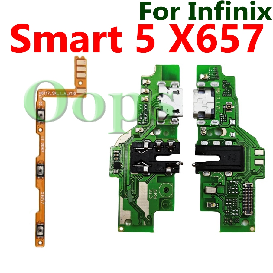 พอร์ตชาร์จ USB Flex สําหรับ Infinix Smart 5 X657 X657B X657C On Off ...