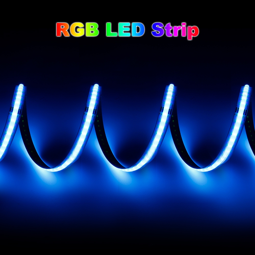 COB RGB LED Strip Light 4PIN 10 มม.ความหนาแน่นสูง RA90 576Leds/M ...