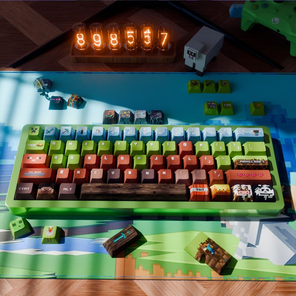 Minecraft Themed Pixel Art Keycap ชุดบล็อกสไตล์ Custom คีย์บอร์ดอุปกรณ์ ...