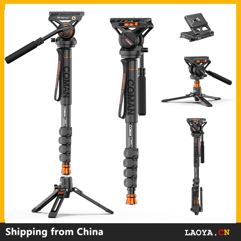 COMAN Camera Monopod with Feet, 73.2 inch Aluminum Portable Travel ...