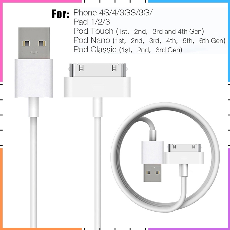 พร้อมสต็อก30 Pin สายไฟอะแดปเตอร์อุปกรณ์เสริม Nano Touch สายชาร์จข้อมูล Usb Charger สําหรับ 4 4S ...