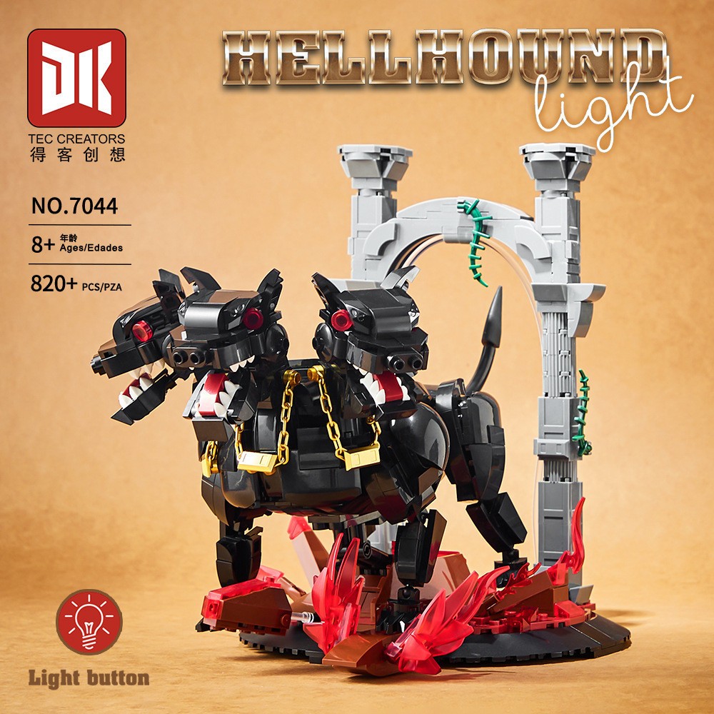 Cerberus ชุดบล็อกตัวต่อสุนัขสามหัว 820 ชิ้น Hells Gate Building Blocks ...
